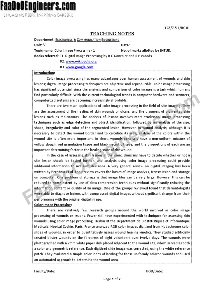 Digital Image Processing Unit-5 PDF | PDF | Optics | Imaging