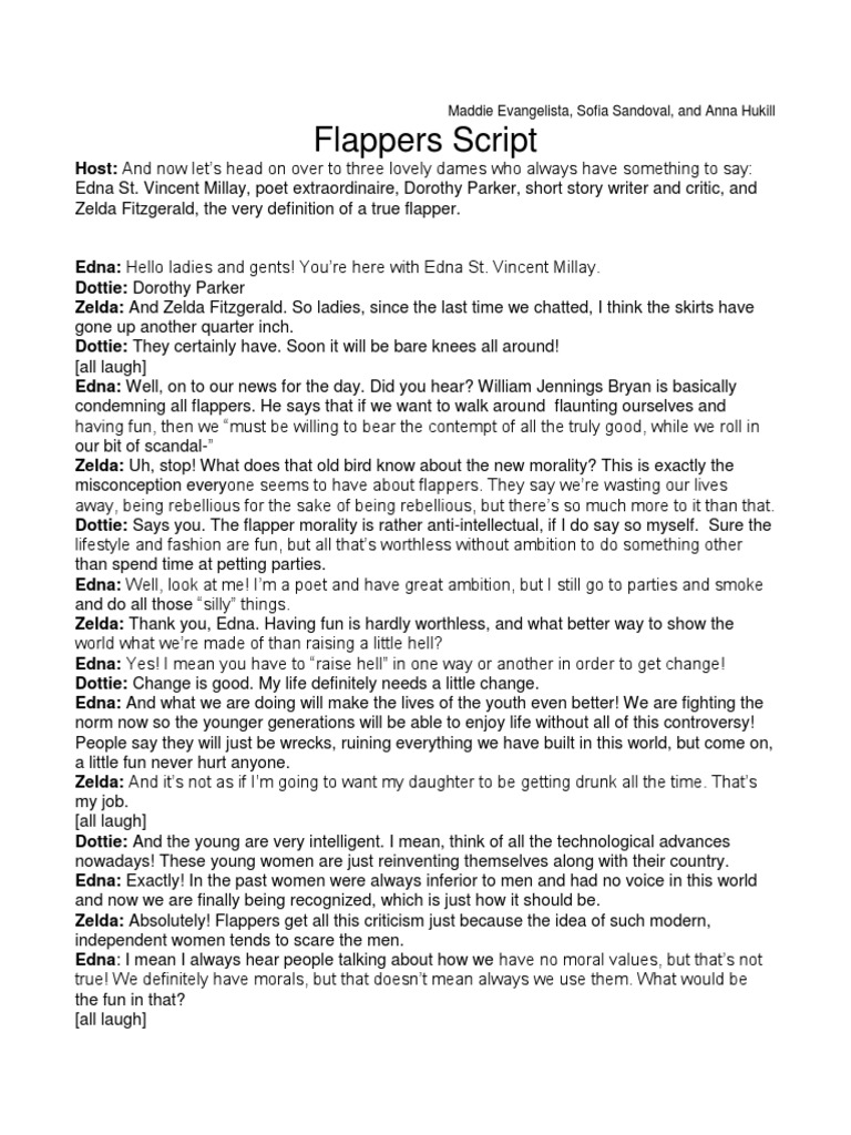 Flappers Script | PDF | Zelda Fitzgerald