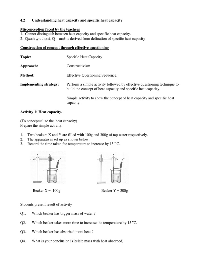 W37 4.2 Understanding Specific Heat Capacity | PDF