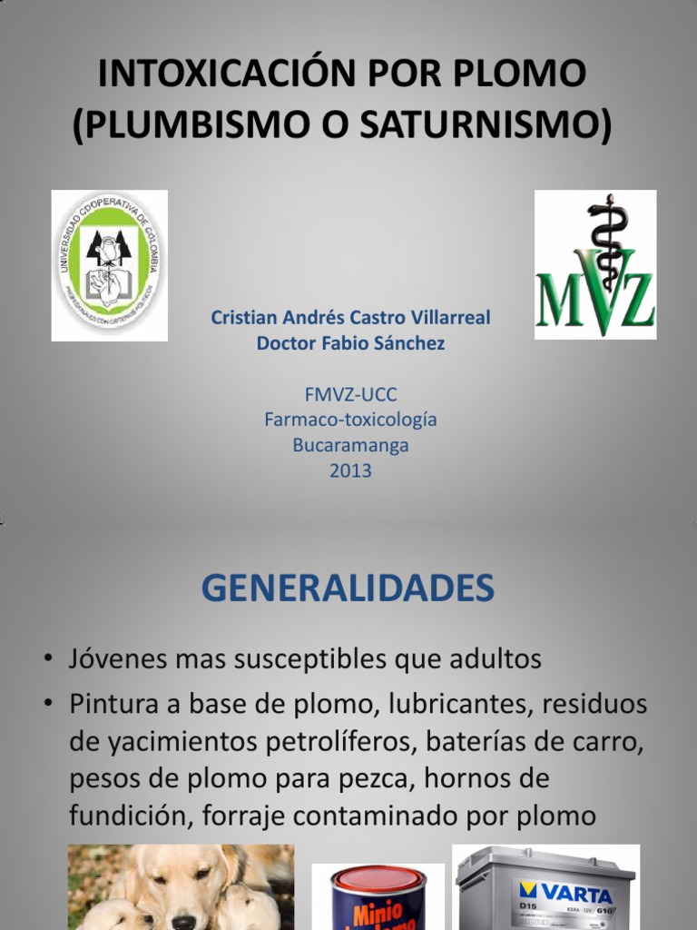 Intoxicacion Por Plomo, Saturnismo, Plumbemia | Plomo | Especialidades ...