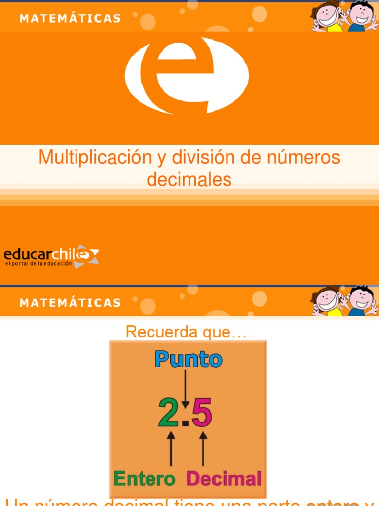 Multiplicación y División de Decimales | PDF