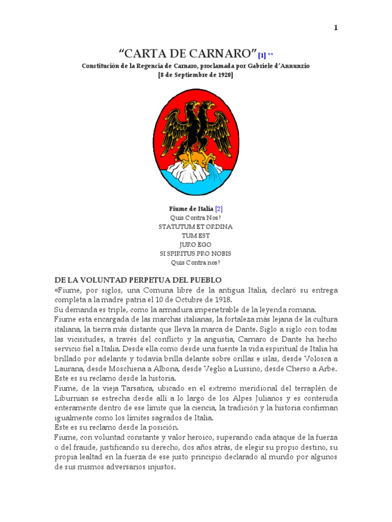 Carta de Carnaro | PDF | Juez | Italia