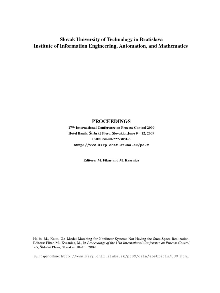 Model Matching For Nonlinear Systems Not Having The State Space Realization Pdf Nonlinear