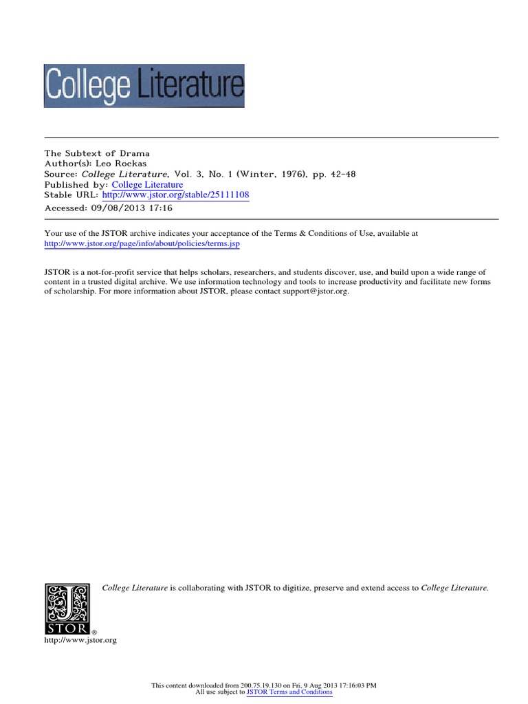 Drama Subtext | PDF | William Shakespeare | Hamlet