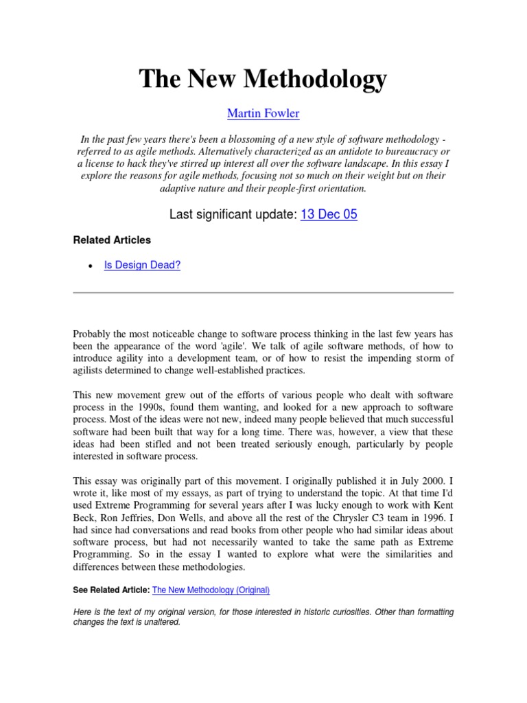The New Methodology: Martin Fowler | PDF | Software Development Process | Agile Software Development