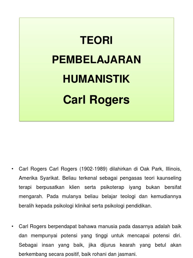 Teori Perkembangan Humanistik | PDF | Karier & Perkembangan