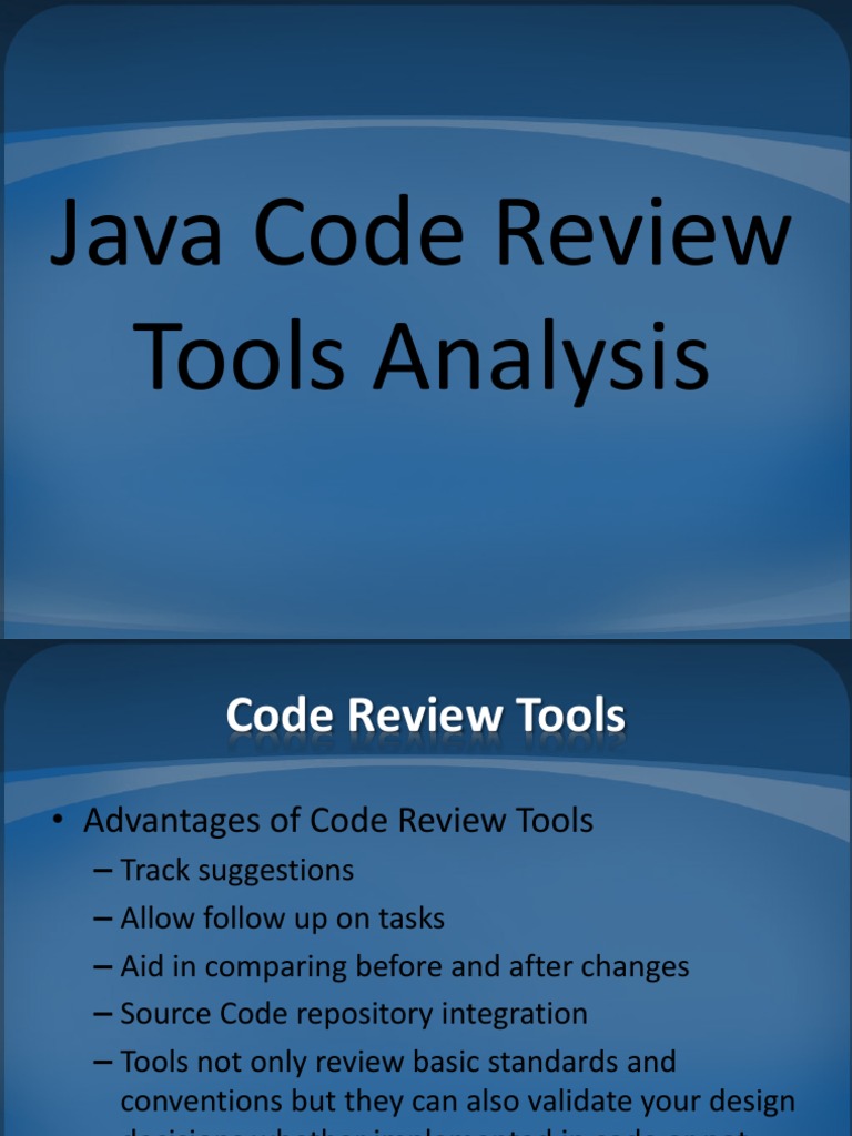 Java Code Review Tools Analysis | Download Free PDF | Software Bug | Java (Programming Language)