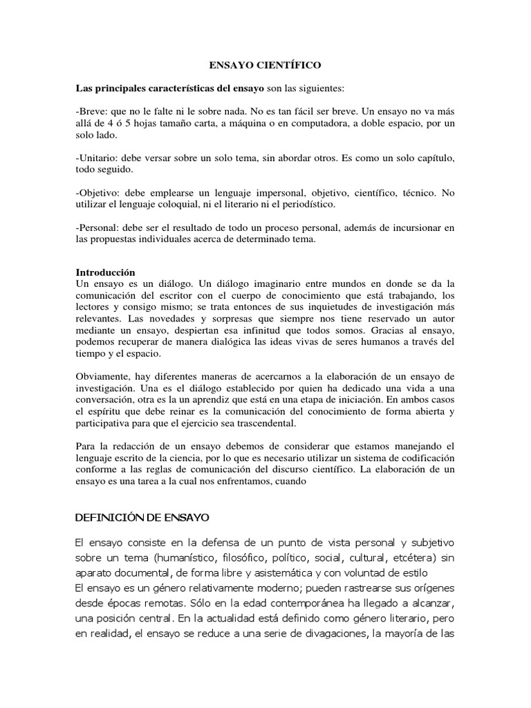 Ensayo Cientifico | PDF | Ensayos | Science