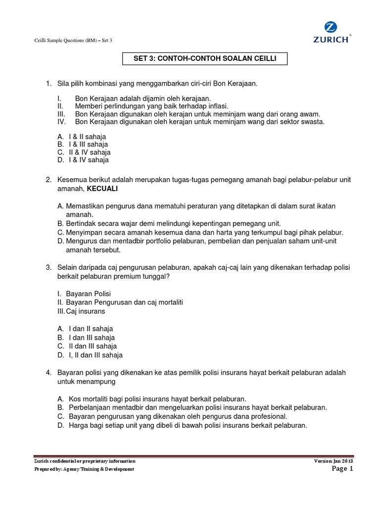 CEILLI Sample Questions - Set 3 (BM) | PDF