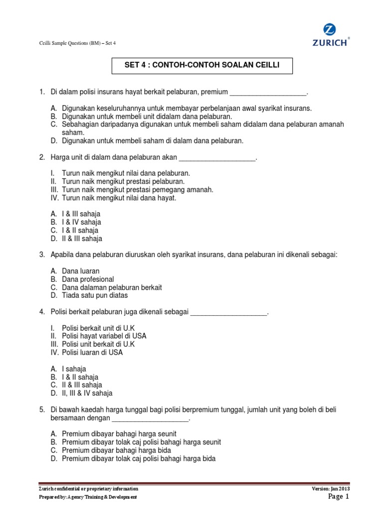CEILLI Sample Questions - Set 4 (BM) | PDF