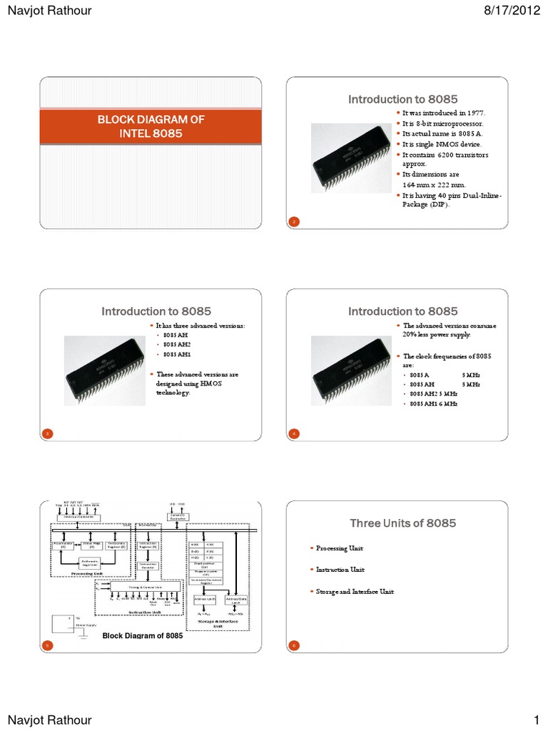 Block Diagram of INTEL 8085: Introduction To 8085 | PDF | Instruction ...