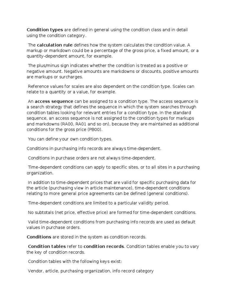 Condition Types Are Defined in General Using The Condition Class and in ...