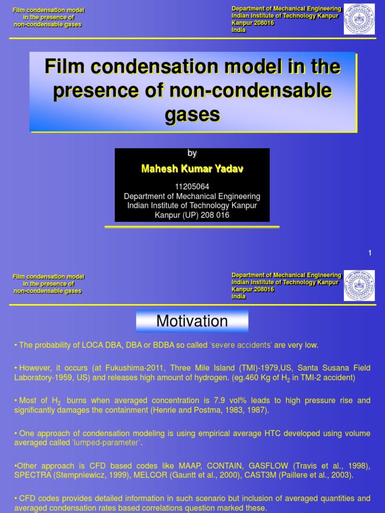 Film Condensation Model in The Presence of Non-Condensable Gases ...