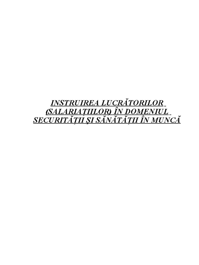 Instructaj SSM | PDF