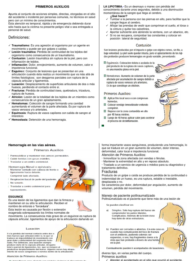 Primeros Auxilios | PDF | Lesión | Ciencias de la Salud