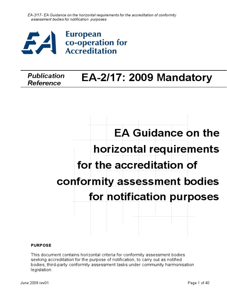 EA-2 17 2009 - EA Guidance On The Horizontal Requirements For The ...