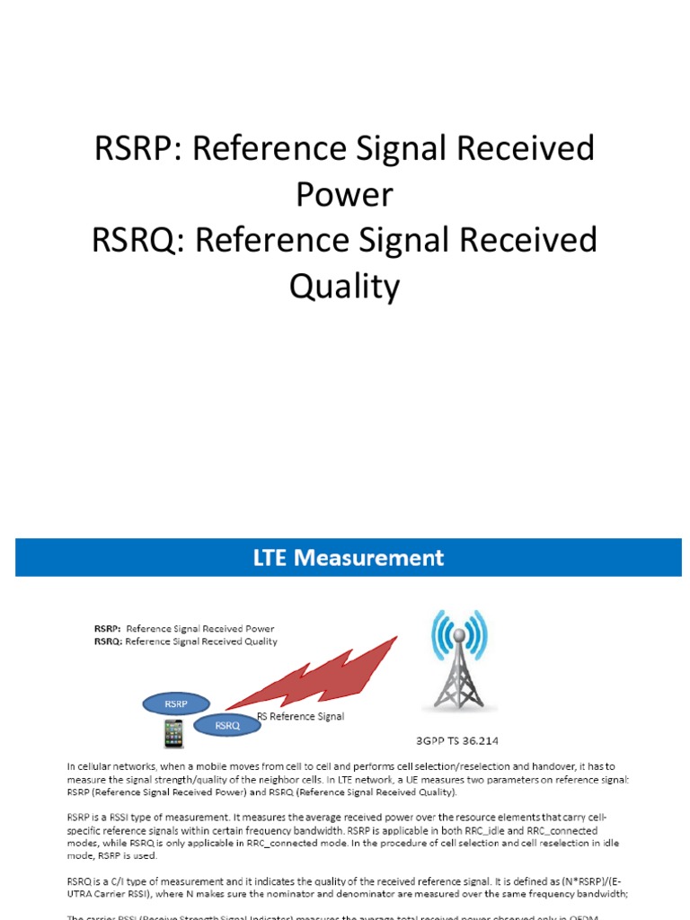 RSRP & RSRQ: Signal Metrics Explained | PDF