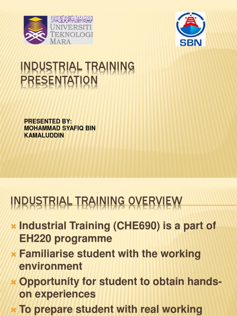 Industrial Training Presentation | PDF