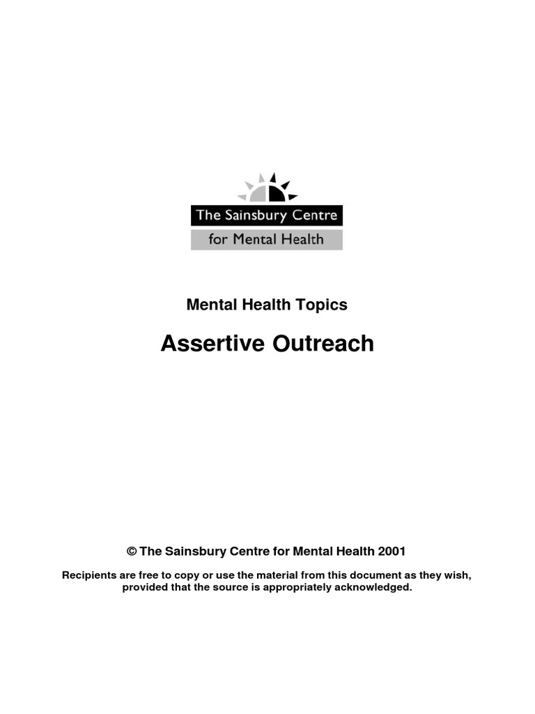 Assertive Outreach: Mental Health Topics | PDF | Mental Disorder ...