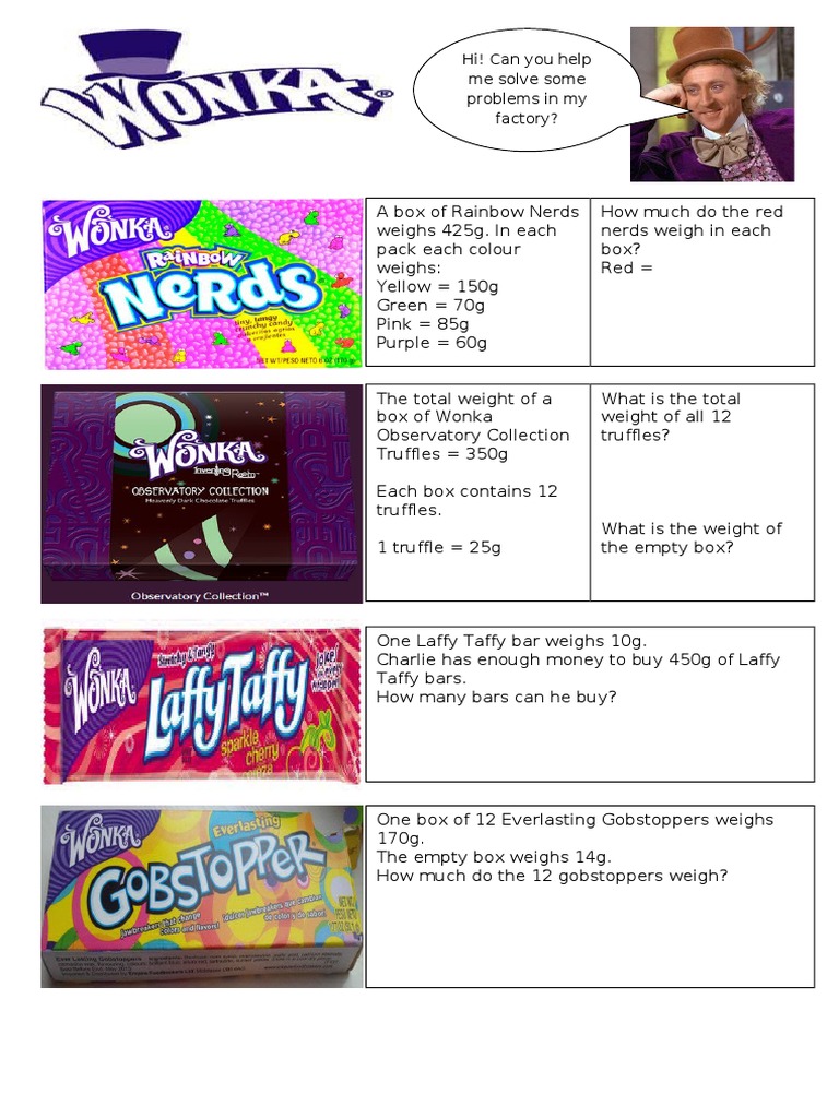 Candy Weight Calculation Problems | PDF | Home & Garden | Wellness
