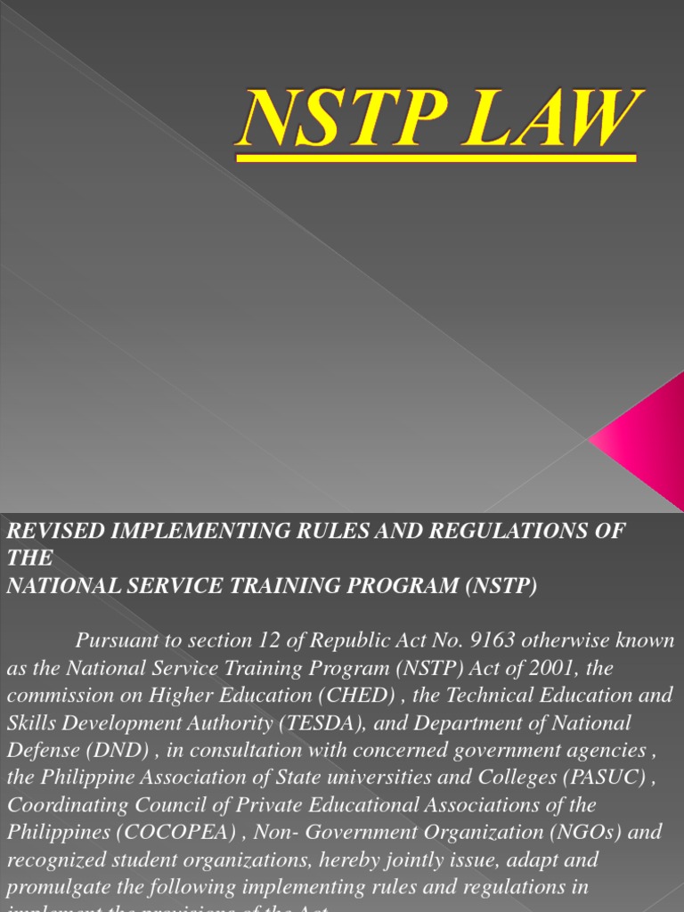 NSTP Law | PDF | Reserve Officers' Training Corps | National Security
