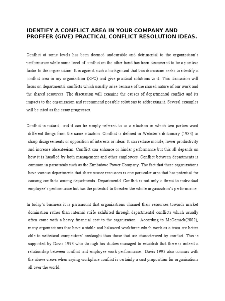 Conflict Management Assignment | PDF | Goal | Conflict Resolution