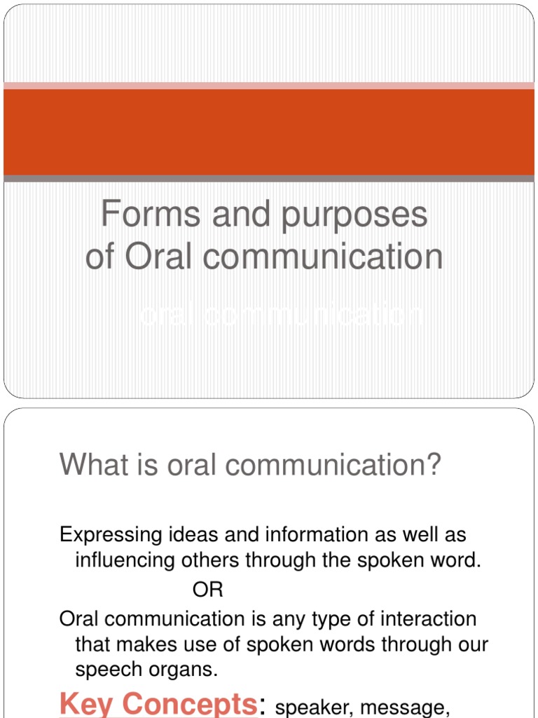 Forms and purposes of Oral communication | Speech | Gesture
