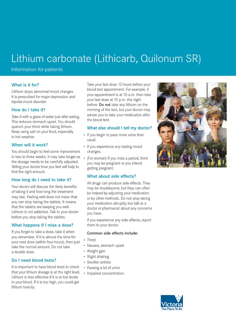 Lithium Carbonate (Lithicarb, Quilonum SR) : Information For Patients ...