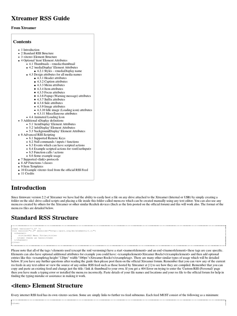 Xtreamer RSS Guide - Xtreamer 1 | PDF | Icon (Computing) | Internet Forum