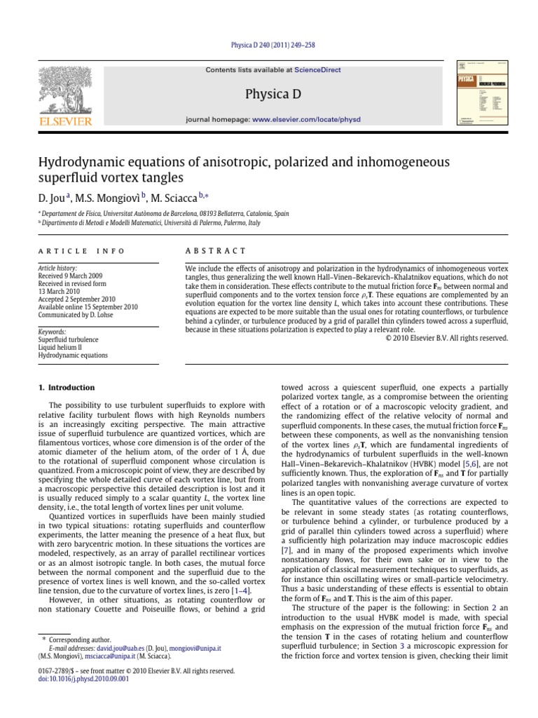 On Vortex Motion in Superfluid Helium | PDF | Vortices | Turbulence