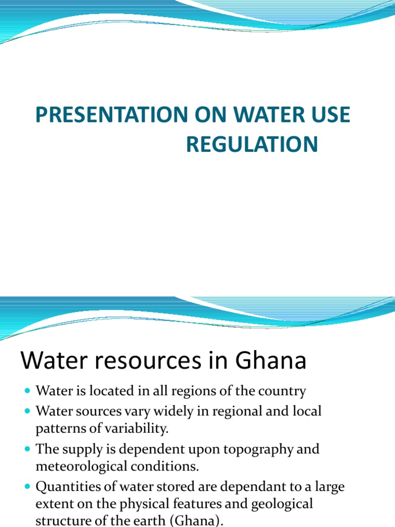 Water Use and Regulation Ghana | Water Use | Water Resources