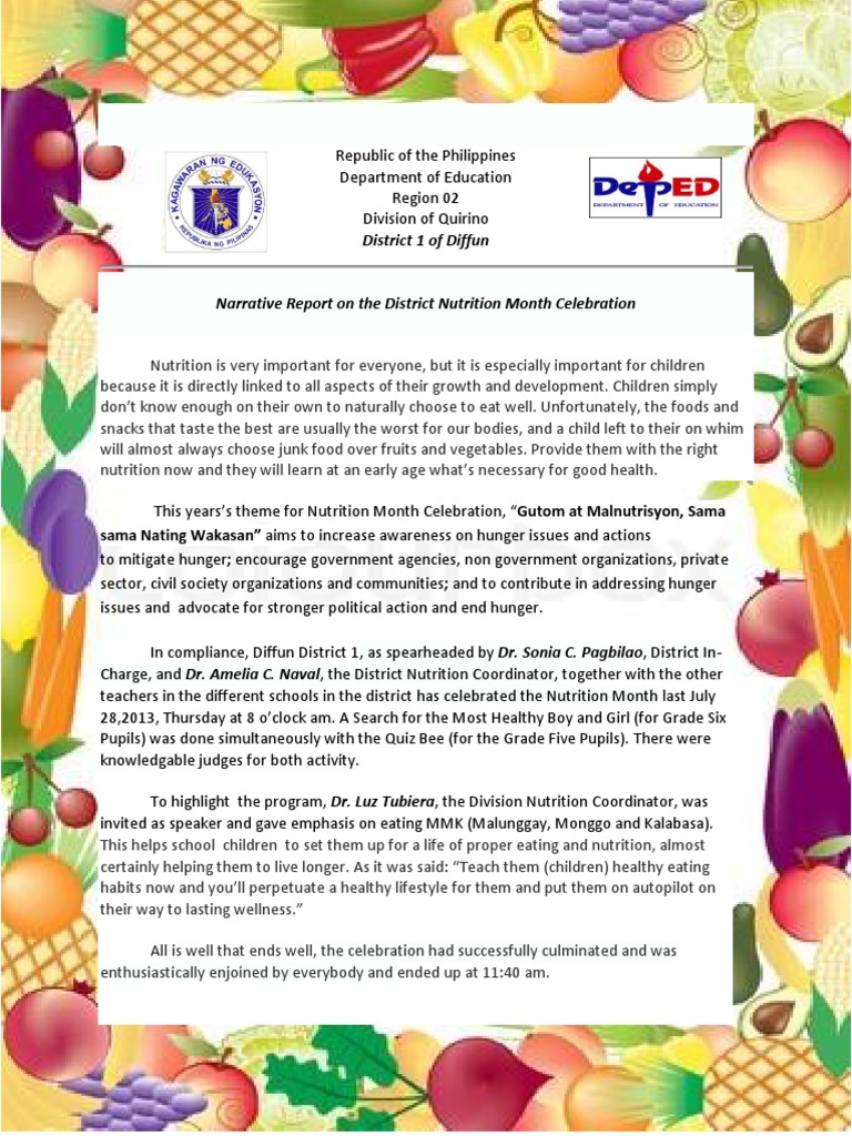 Nutrition Month Celebration-Report | PDF