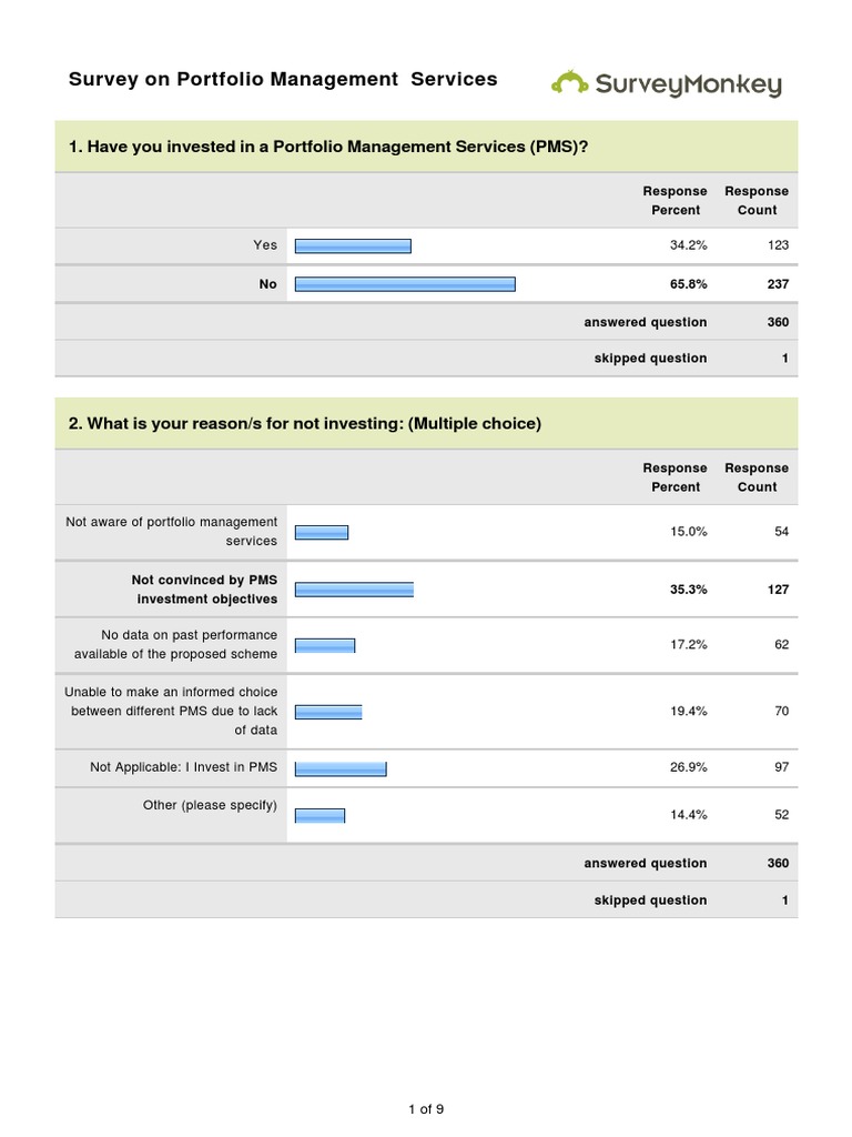Survey On Portfolio Management Services | PDF