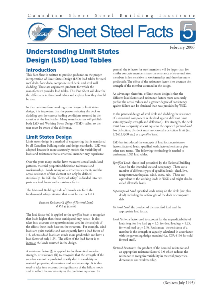 CSSBI-Facts 5 - Understanding Limit States Design | PDF | Structural ...