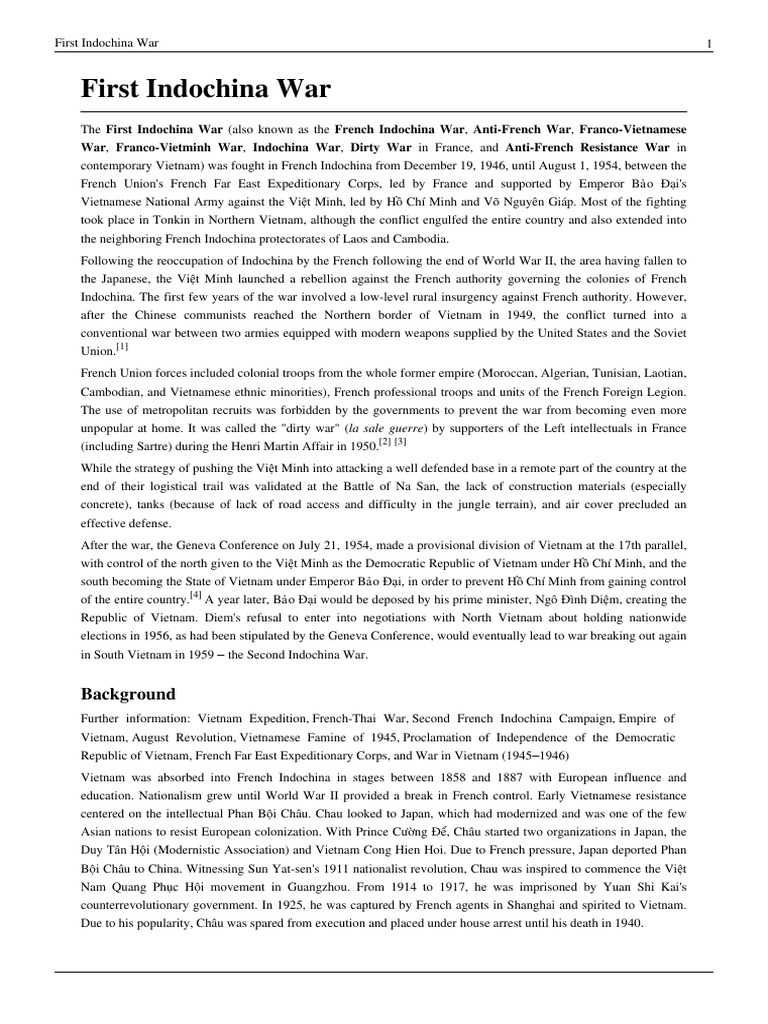 History Buffs: First Indochina War | PDF | French Indochina | Vietnam War