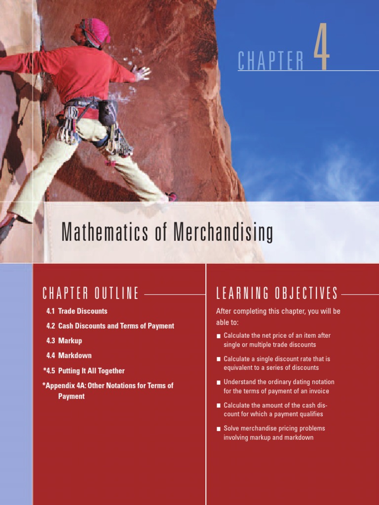 Mathematics of Merchandising: Learning Objectives Chapter Outline | PDF ...