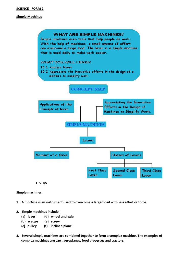 Science 2 Chapter 10 Simple Machine | PDF | Lever | Machines