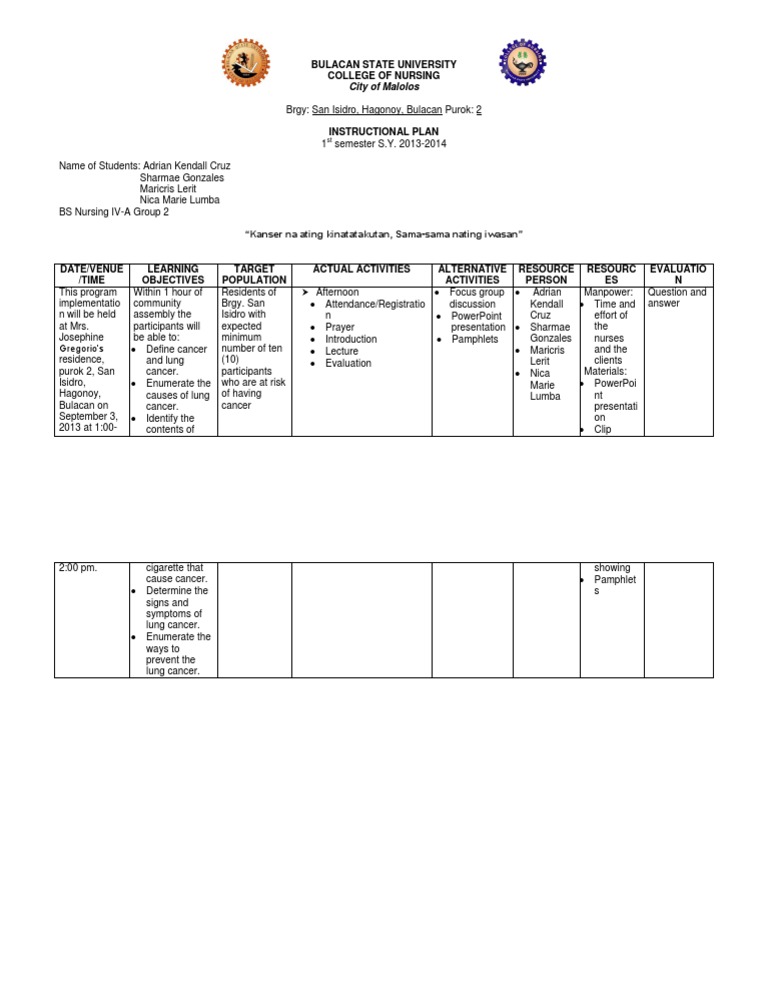 Instructional Plan | PDF
