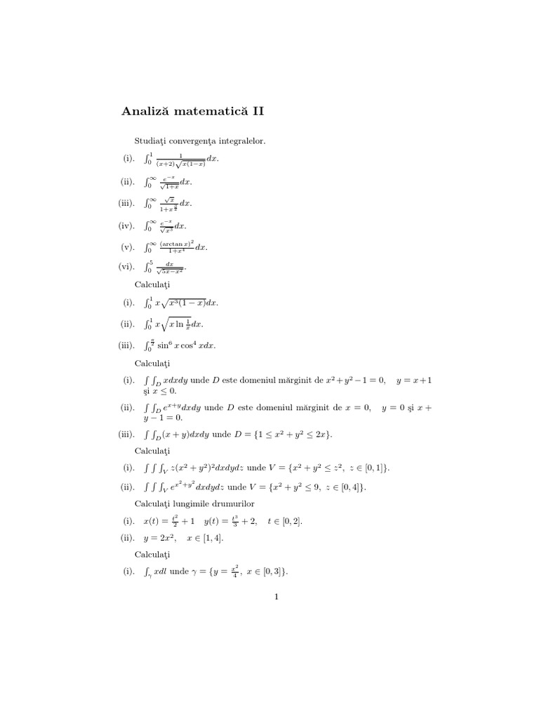 Advanced Calculus Exercises | PDF