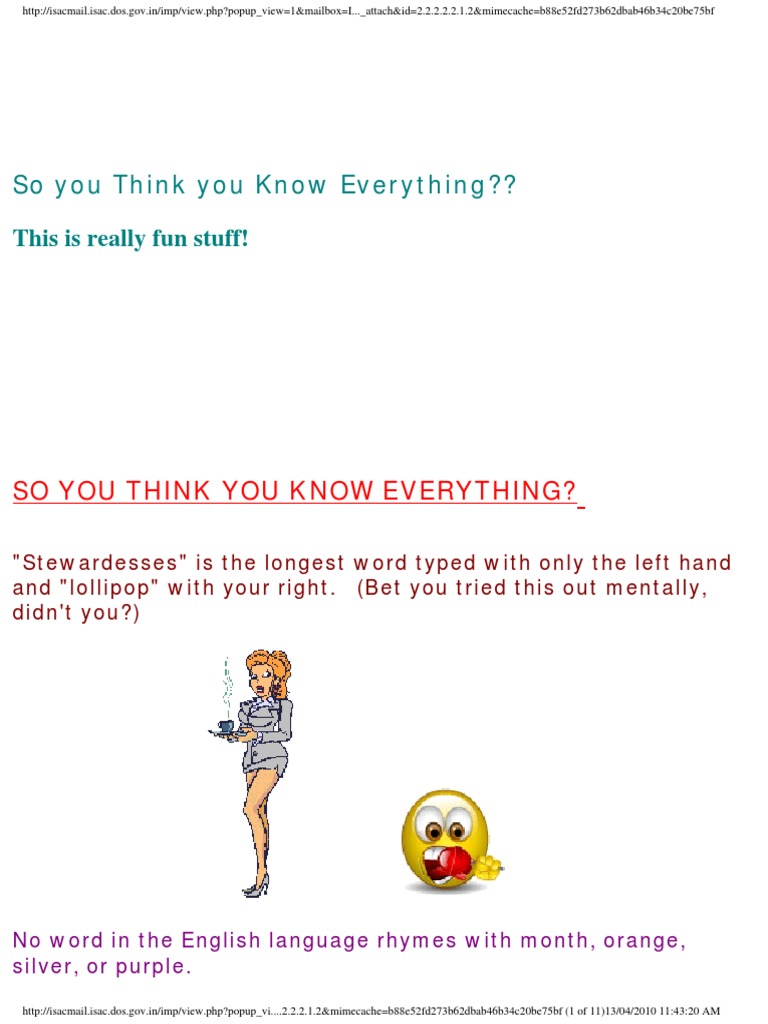 So You Think You Know Everything?? This Is Really Fun Stuff! | PDF