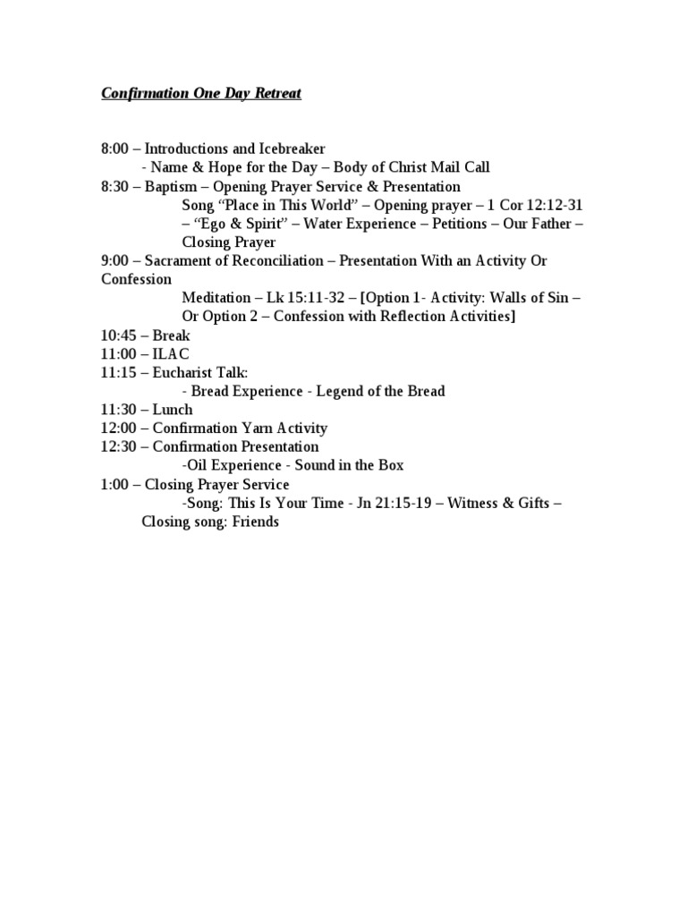 Confirmation One Day Retreat | Monk | Eucharist