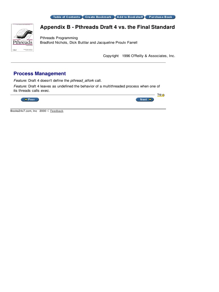 Appendix B - Pthreads Draft 4 vs. The Final Standard: Process ...