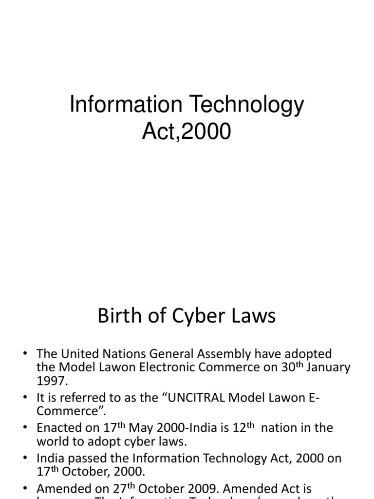 Information Technology Act, 2000 | PDF | Cybercrime | Cyberspace