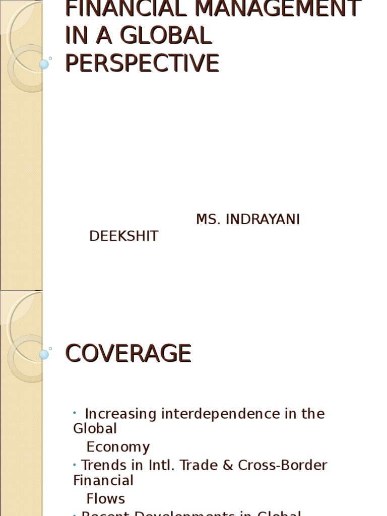 Session 1 - Financial Management in A Global Perspective | PDF ...