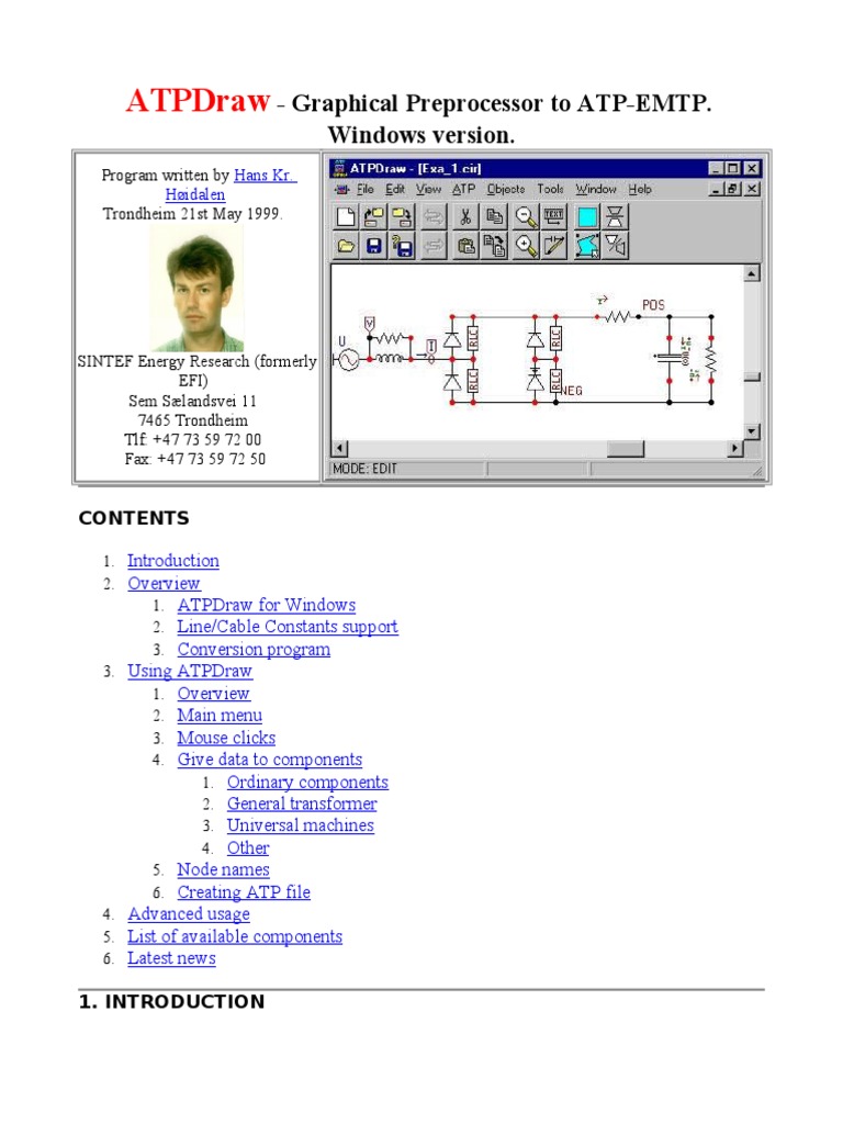 Graphical Preprocessor for Building Electric Circuits in ATP-EMTP: An ...