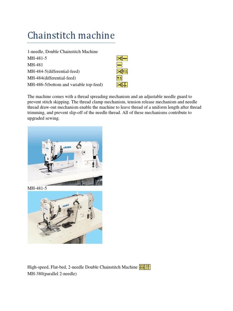 Chainstitch Machine | PDF | Sewing Machine | Sewing