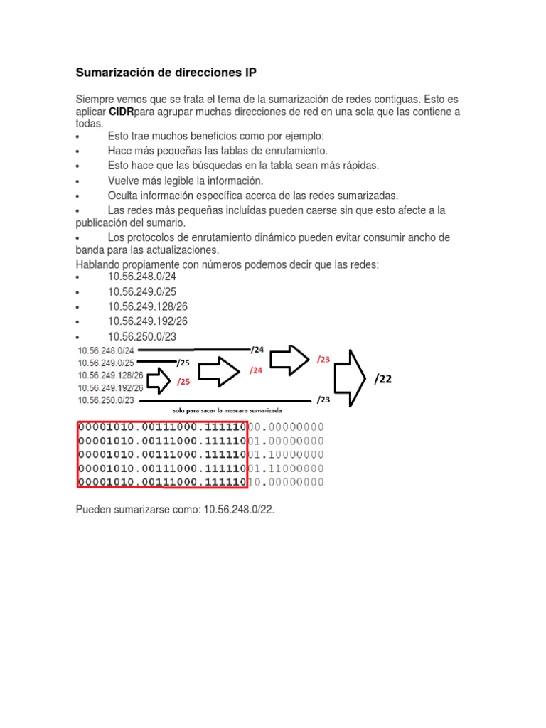 Sumarización de Direcciones IP | PDF