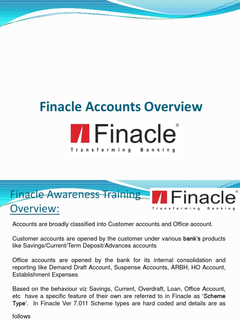 Finacle Accounts | Financial Transaction | Banks