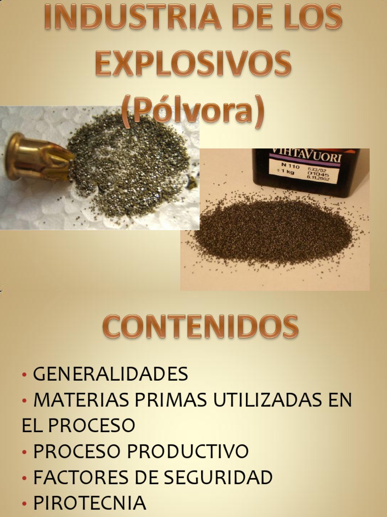 INDUSTRIA DE LOS EXPLOSIVOS (Pólvora) | Azufre | Sustancias químicas