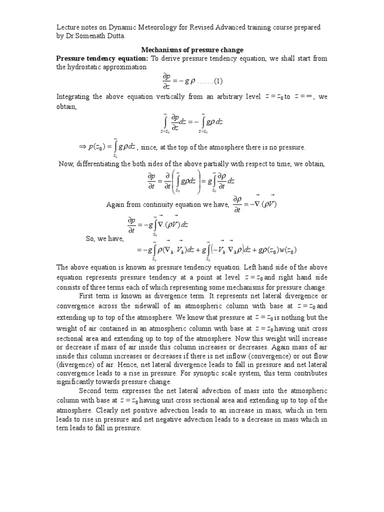 Mechanisms of Pressure Change | PDF | Trough (Meteorology) | Earth ...